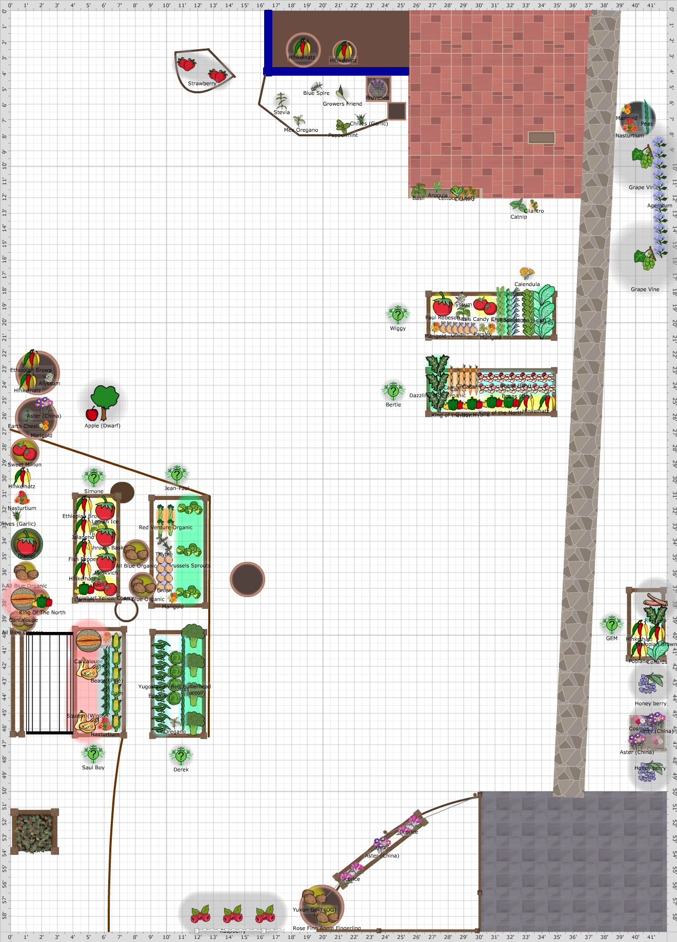 Garden Plan - 2019: Lonely Oak backyard