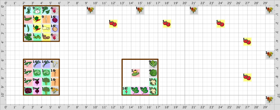 Garden Plan - Spring Square Foot Garden 2013