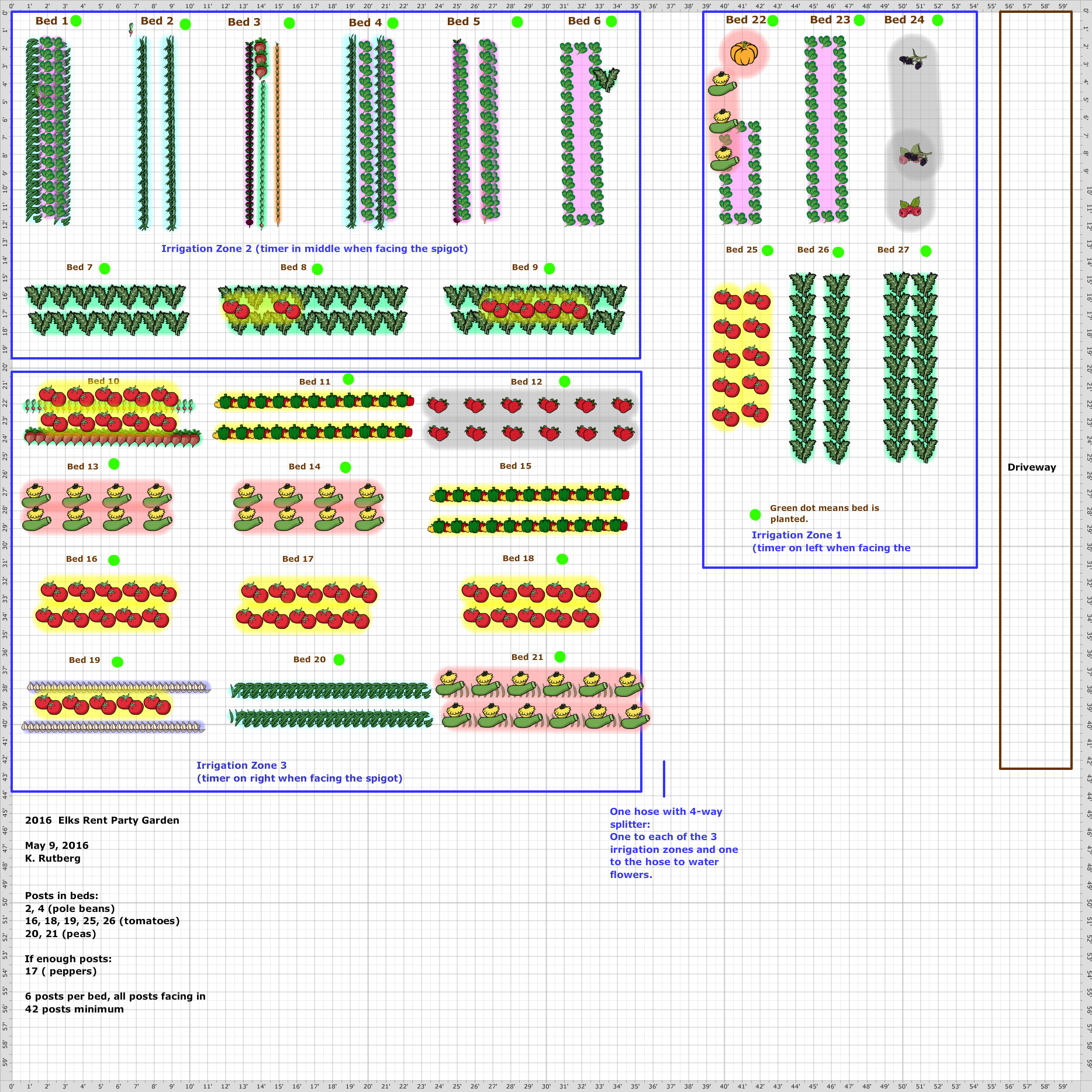 Garden Plan - 2016: Elks Club Rent Party Garden